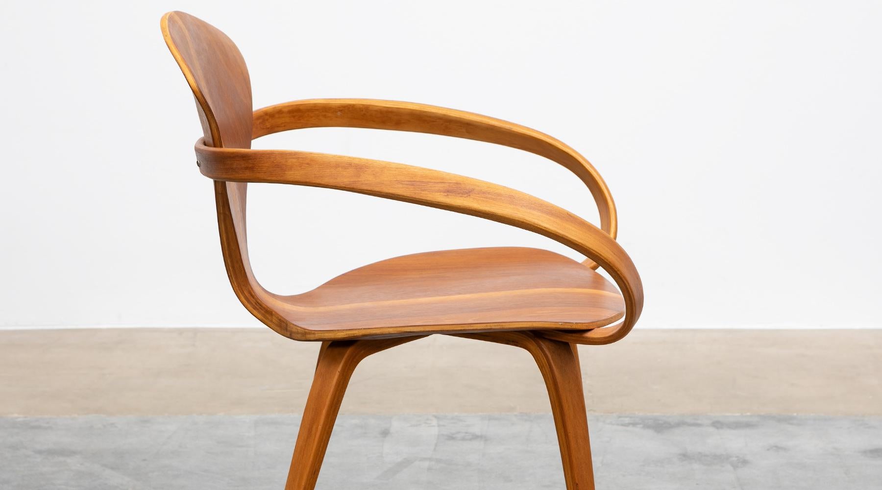1950s Brown Wooden Walnut Plywood Chair by Norman Cherner 'b' at ...