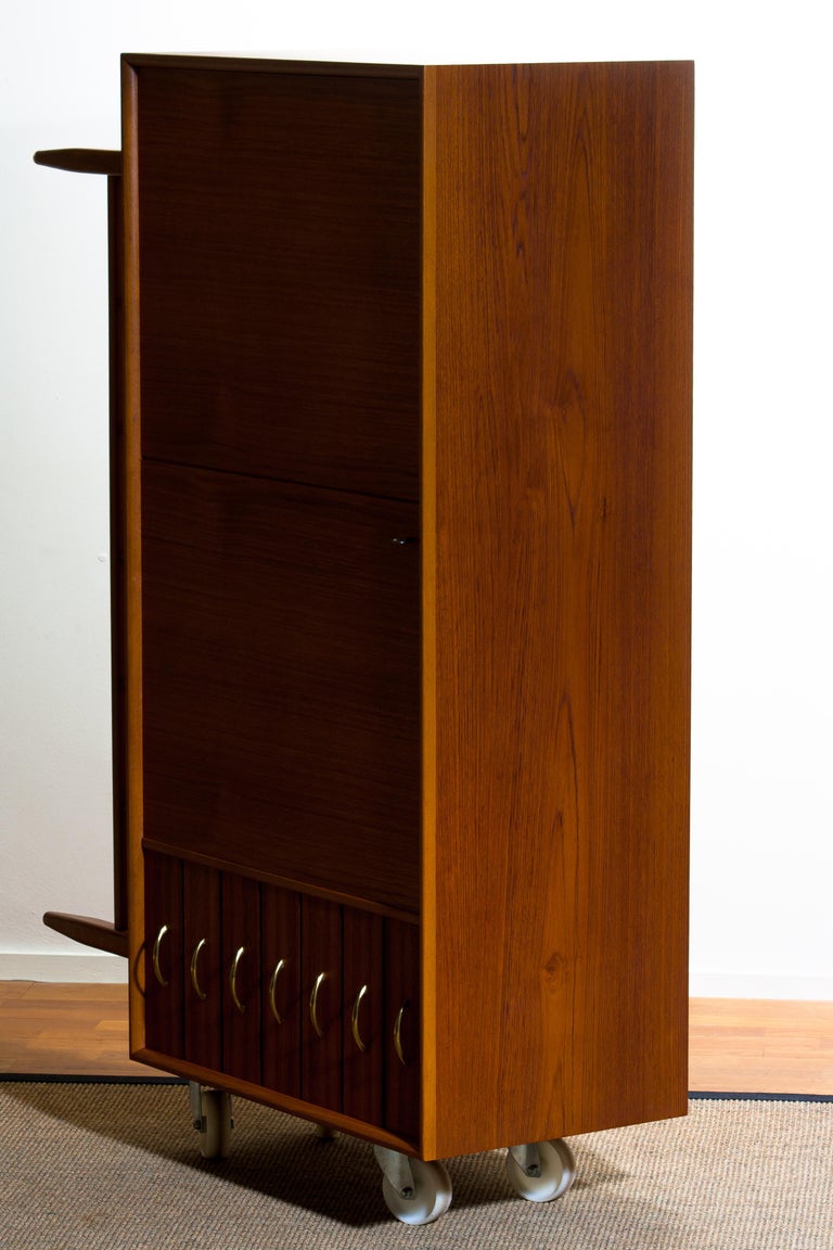 1950s Buffet Cabinet or Sideboard in Teak with Golden Details, Sweden ...