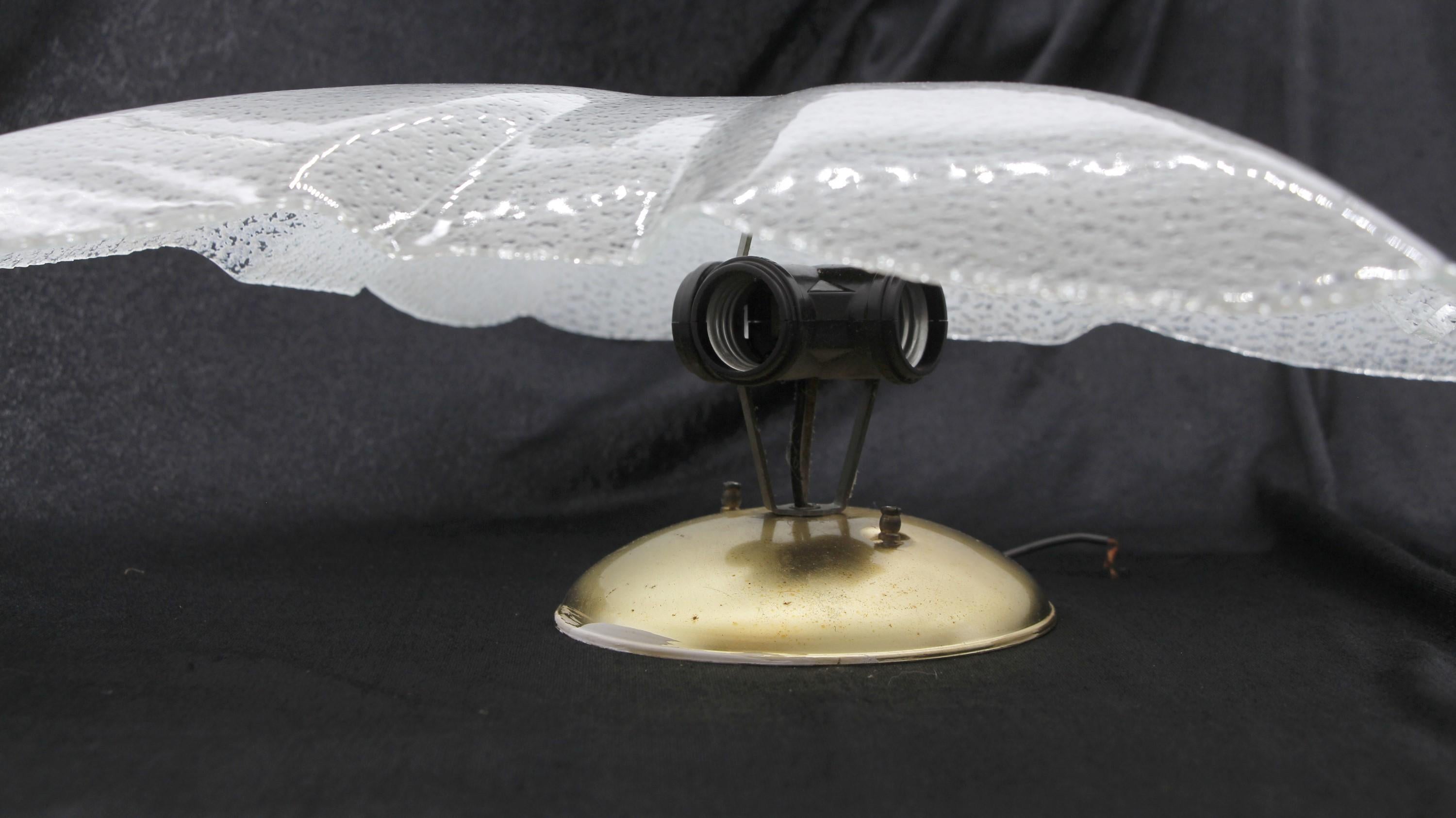 1950s Butterfly Glass Shade Ceiling Flush Mount Light 4 Sockets For ...