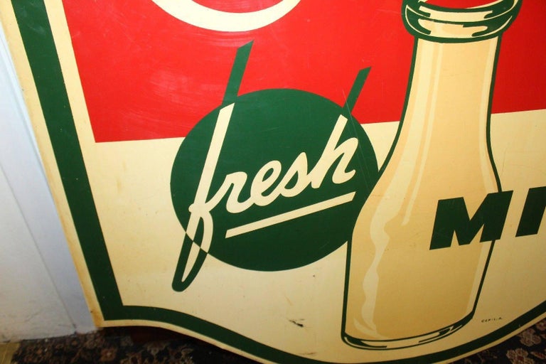 1950s Carnation Fresh Milk Die-Cut Double Sided Tin Advertising Sign ...