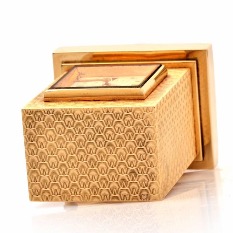 1950s Cartier Gold Eight Day Desk Clock For Sale at 1stDibs | cartier ...