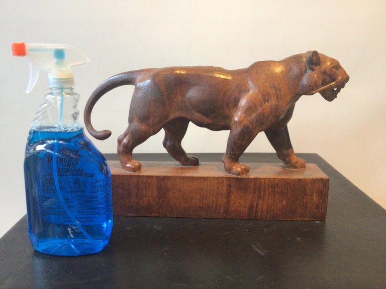 1950s Carved Wood Tiger For Sale at 1stDibs