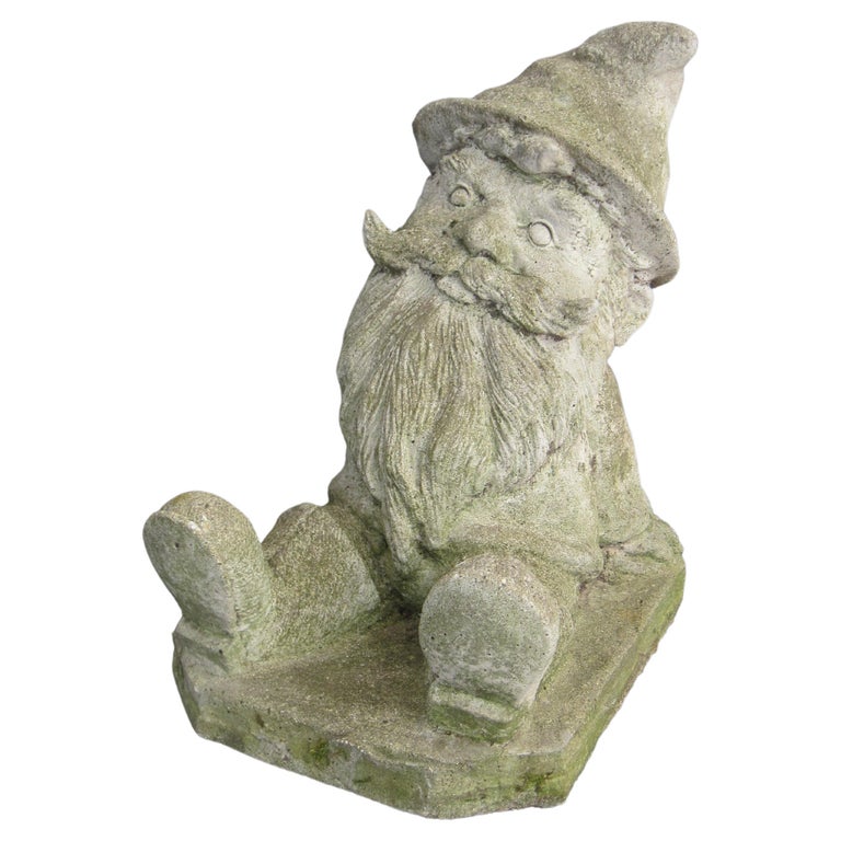 1950s Cement Gnome Garden Statue For Sale at 1stDibs
