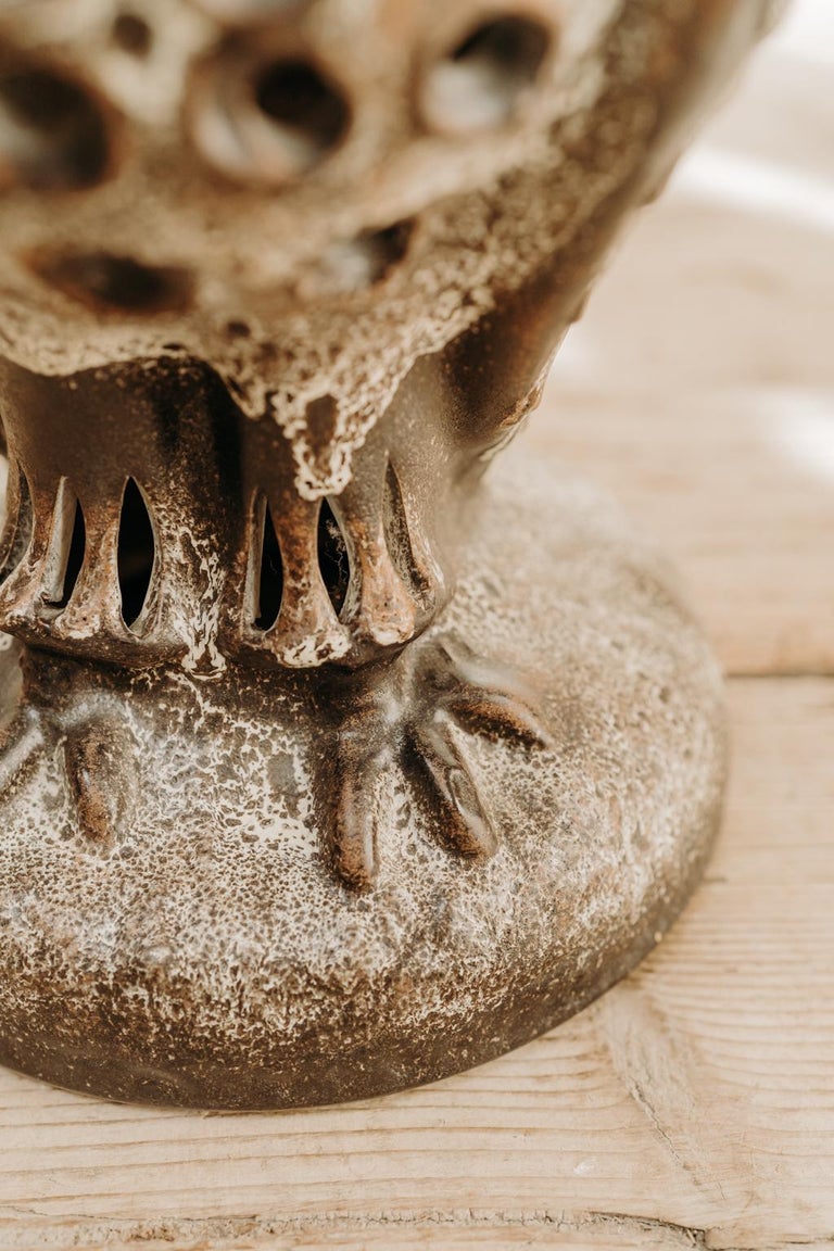 1950's Ceramic Owl Lamp For Sale at 1stDibs