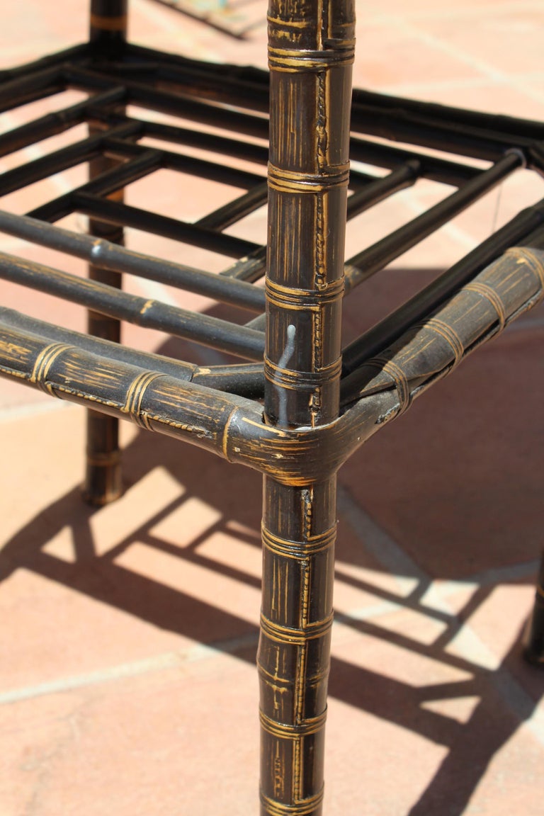 1950s Chinese Bamboo Side Table For Sale at 1stDibs