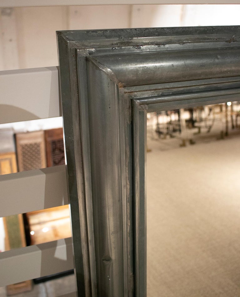 1950s Classical German Mirror w/ Lead Frame For Sale at 1stDibs