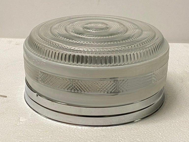 1950s Clear Glass Round Chrome Kitchen Flushmount Light For Sale at ...