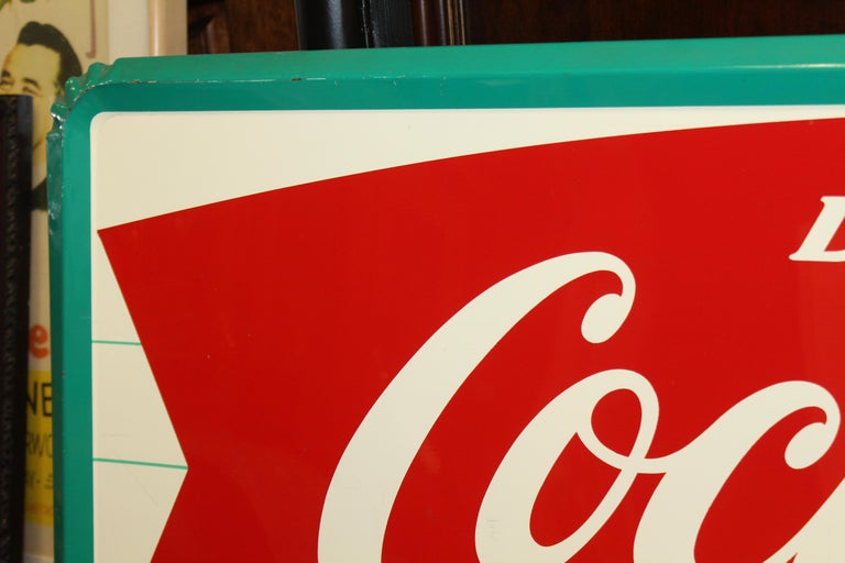 1950s Coca-Cola "Enjoy That Refreshing New Feeling" Metal Fishtail Sign ...