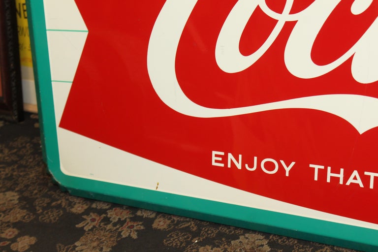1950s Coca-Cola "Enjoy That Refreshing New Feeling" Metal Fishtail Sign ...
