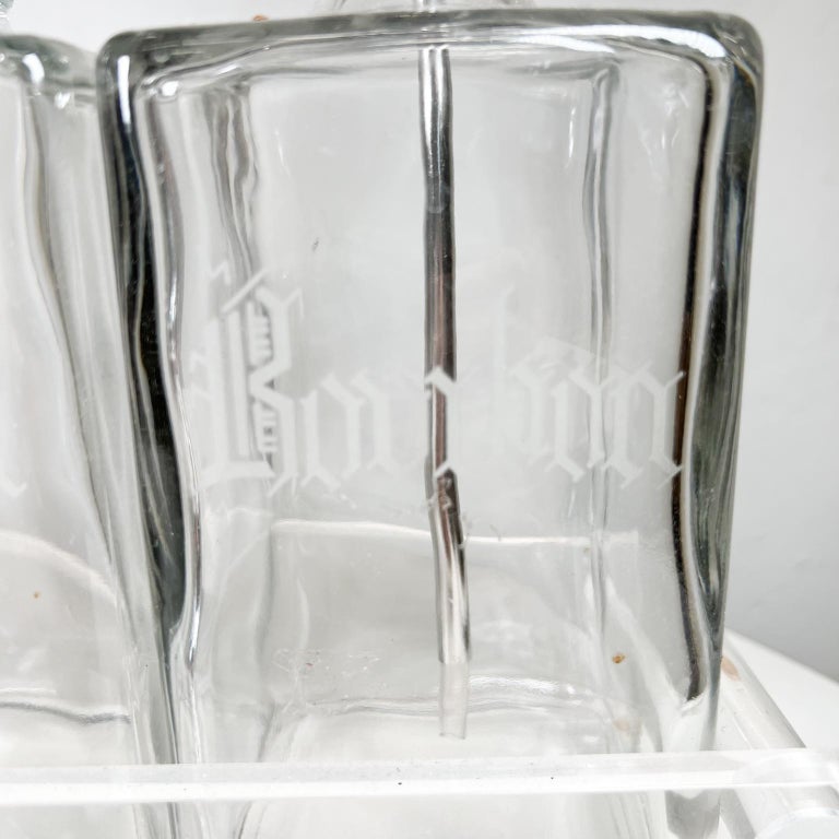 1950s Cocktail Liquor Bar Dispenser Pump Decanter Set Lucite Tray Caddy ...