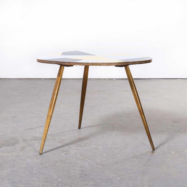 1950's Colourful French Geometric Side Table For Sale at 1stDibs