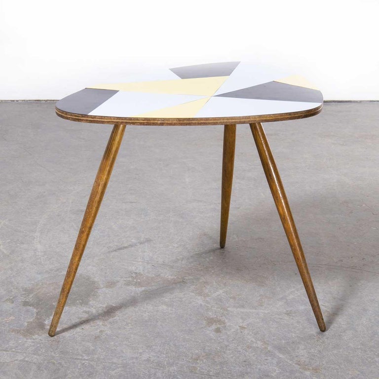 1950's Colourful French Geometric Side Table For Sale at 1stDibs