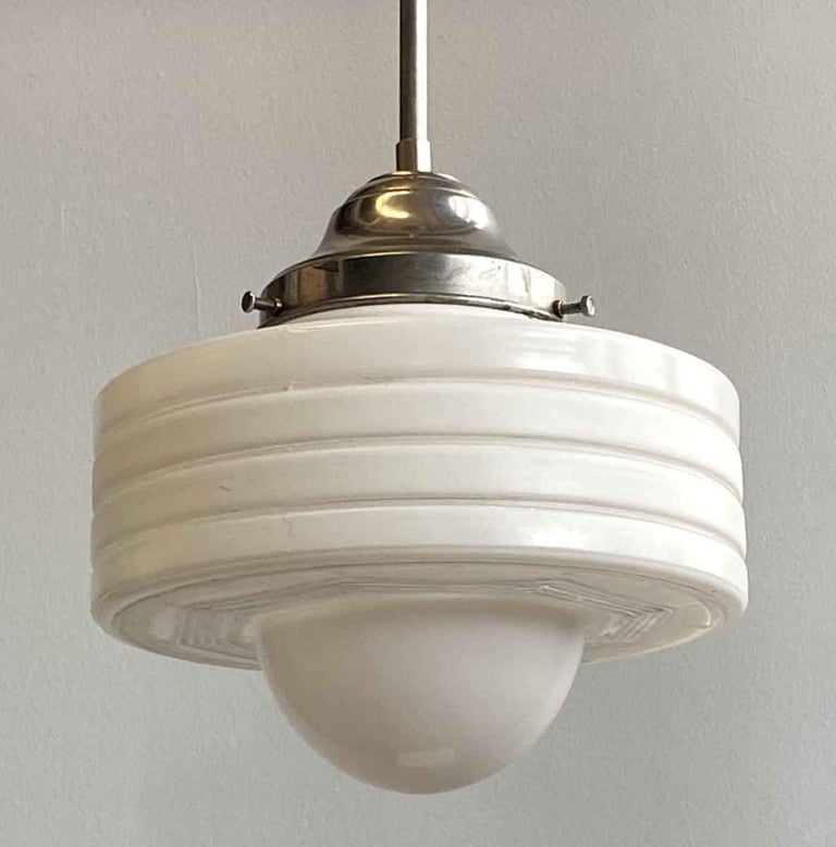 1950s Concentric Circle Globe Pendant Light For Sale at 1stDibs