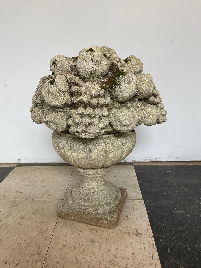 1950s Concrete Urn with Fruit For Sale at 1stDibs