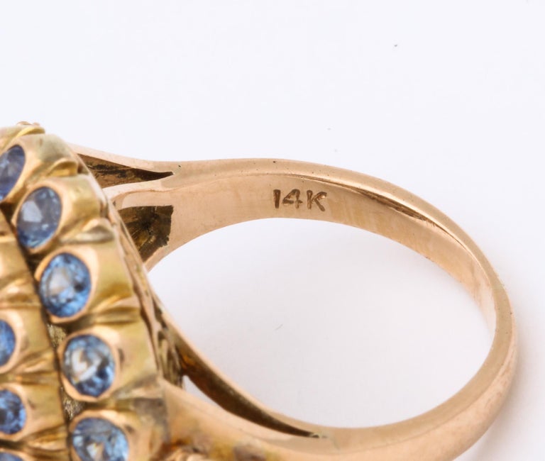 1950s Cone Style Pastel Color Sapphires with Gold Moveable Cocktail ...