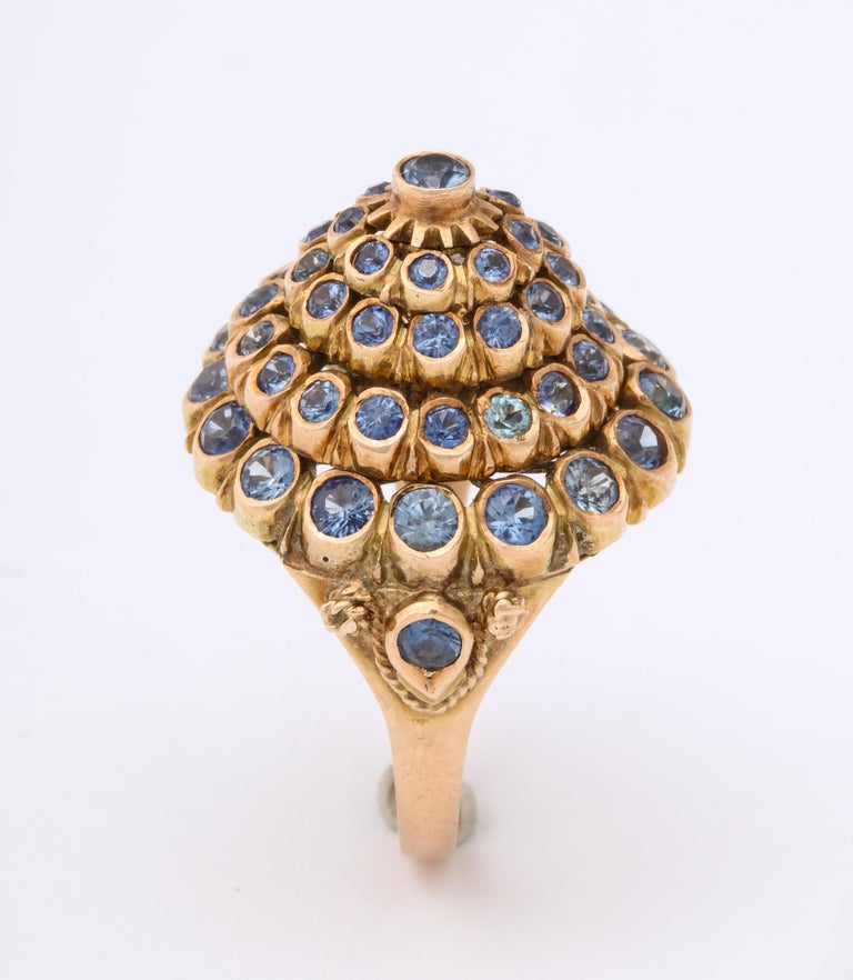 1950s Cone Style Pastel Color Sapphires with Gold Moveable Cocktail ...