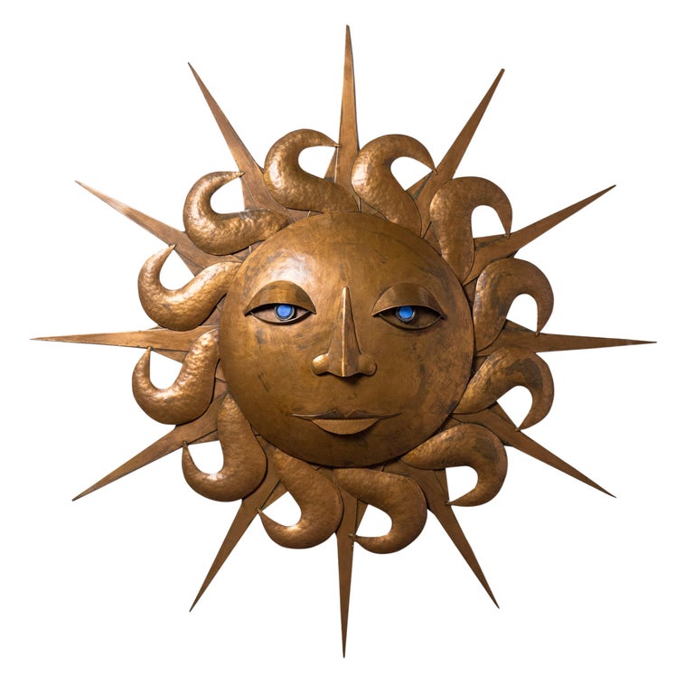 Copper "Sun" Wall Sculpture, circa 1960 at 1stDibs