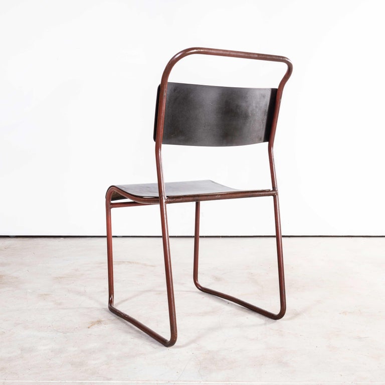 1950's COX Tubular Blood Red Metal Dining Chairs, Set of Four For Sale ...