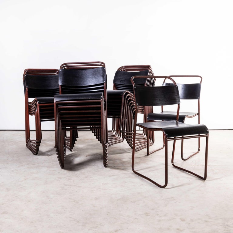 1950's COX Tubular Blood Red Metal Dining Chairs, Set of Twenty Four ...