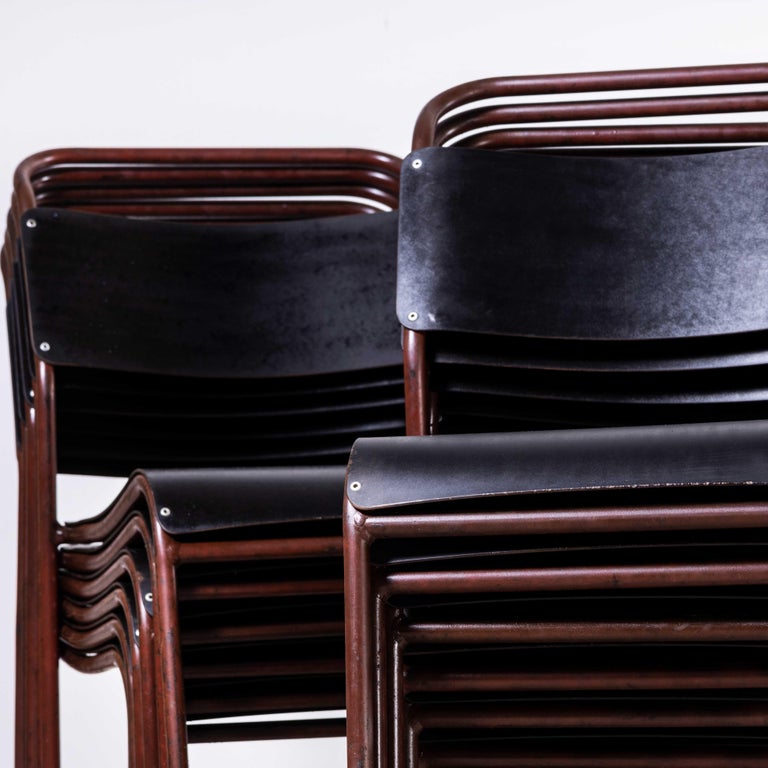 1950's COX Tubular Blood Red Metal Dining Chairs, Set of Twenty Four ...