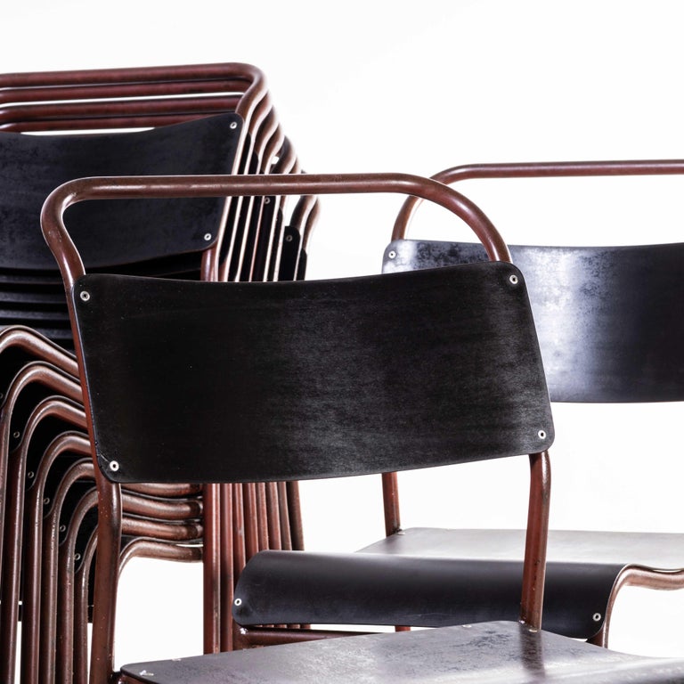 1950's COX Tubular Blood Red Metal Dining Chairs, Set of Twenty Four ...