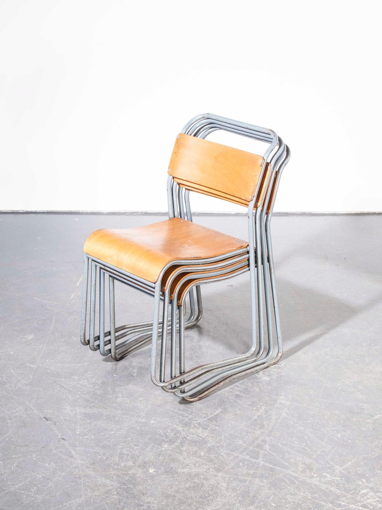 1950s COX Tubular Metal Dining Chairs, Set of Four at 1stDibs
