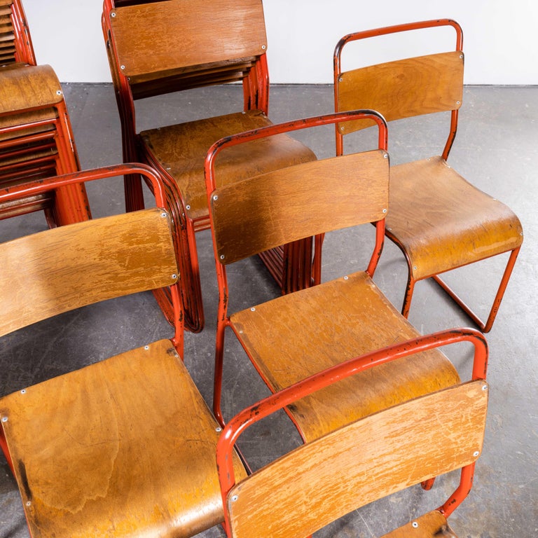 1950's Cox Tubular Red Metal Dining Chairs - Good Quantities Available ...