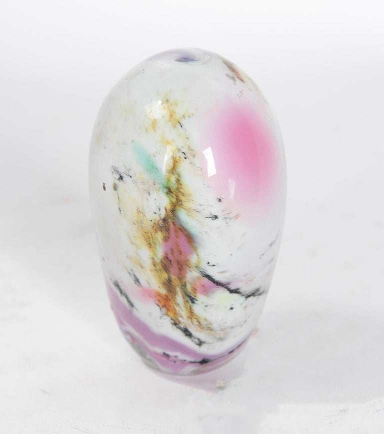 1950s Crystal Paperweight with Colours Decoration For Sale at 1stDibs