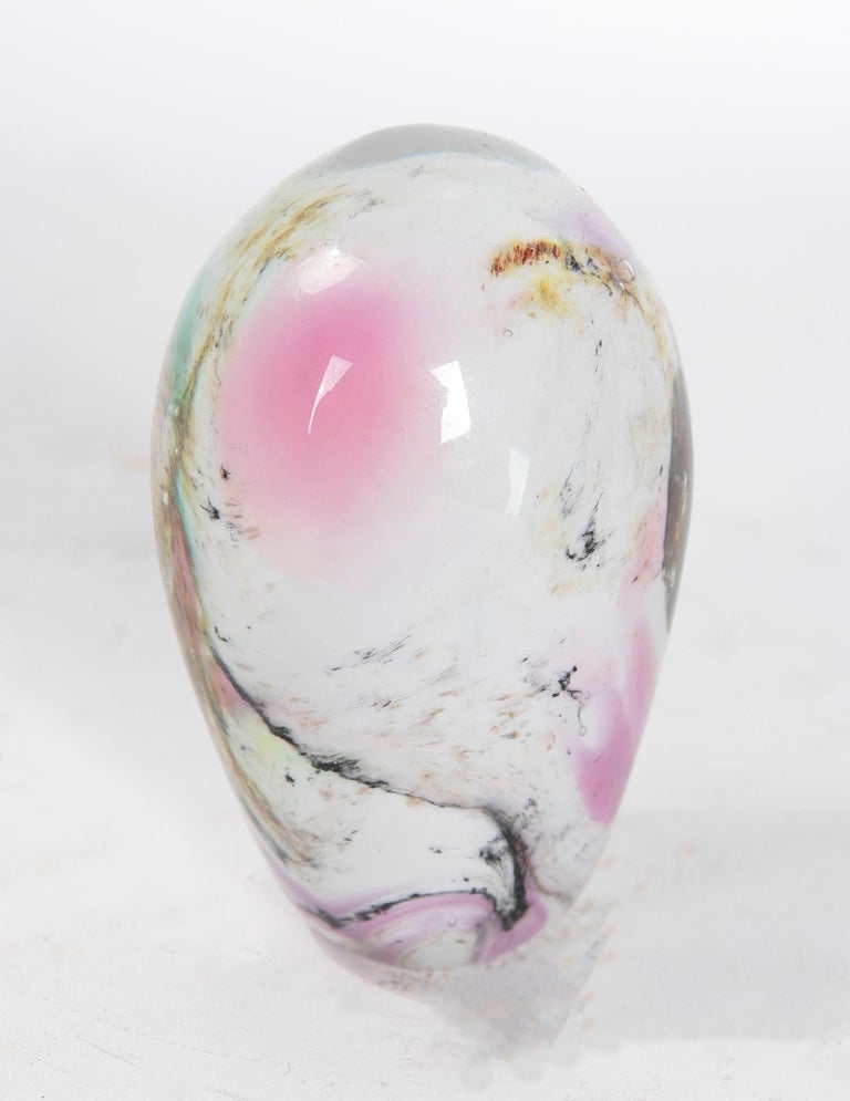 1950s Crystal Paperweight with Colours Decoration For Sale at 1stDibs