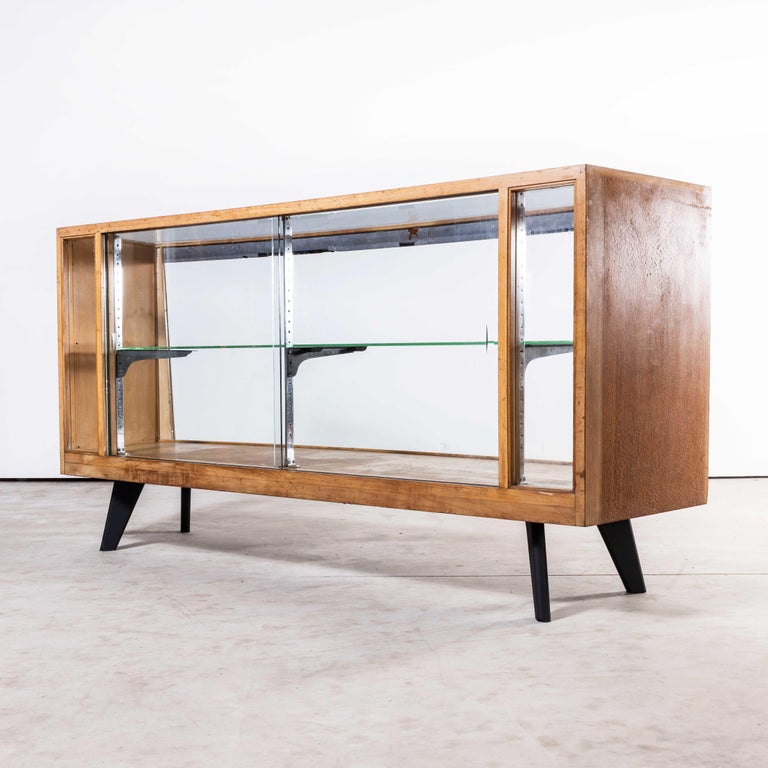 1950's Curved Glass Haberdashery Shop Display Cabinet For Sale at 1stDibs