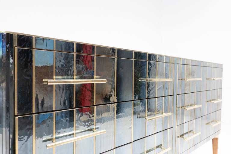 1950s Custom Italian Chest of Drawers in Glass, Brass and Wood For Sale ...