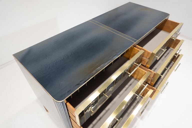 1950s Custom Italian Chest of Drawers in Glass, Brass and Wood For Sale ...