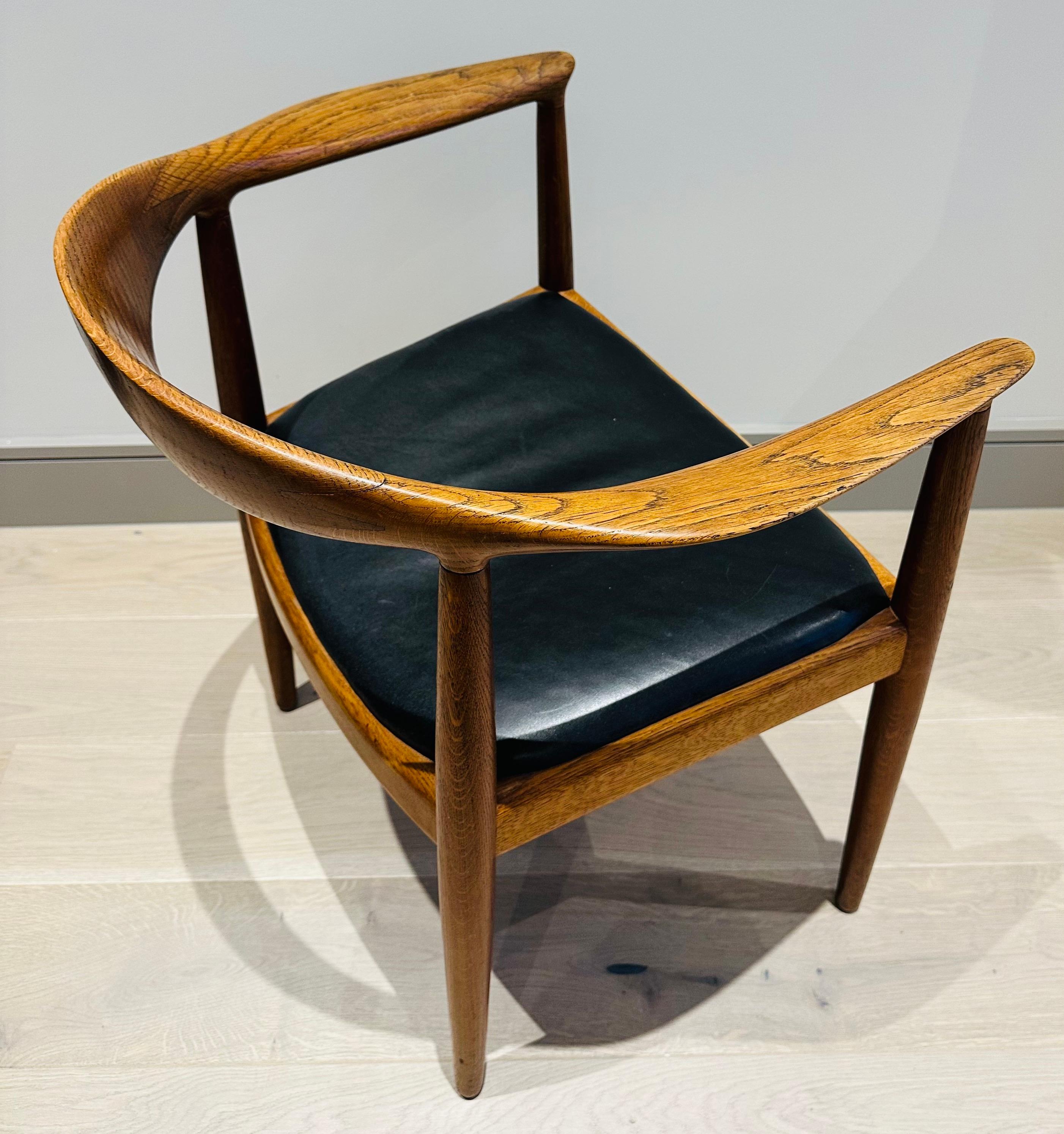 1950s Danish Hans J. Wegner for Johannes Hansen Oak Model 503 "The Chair" For Sale at 1stDibs