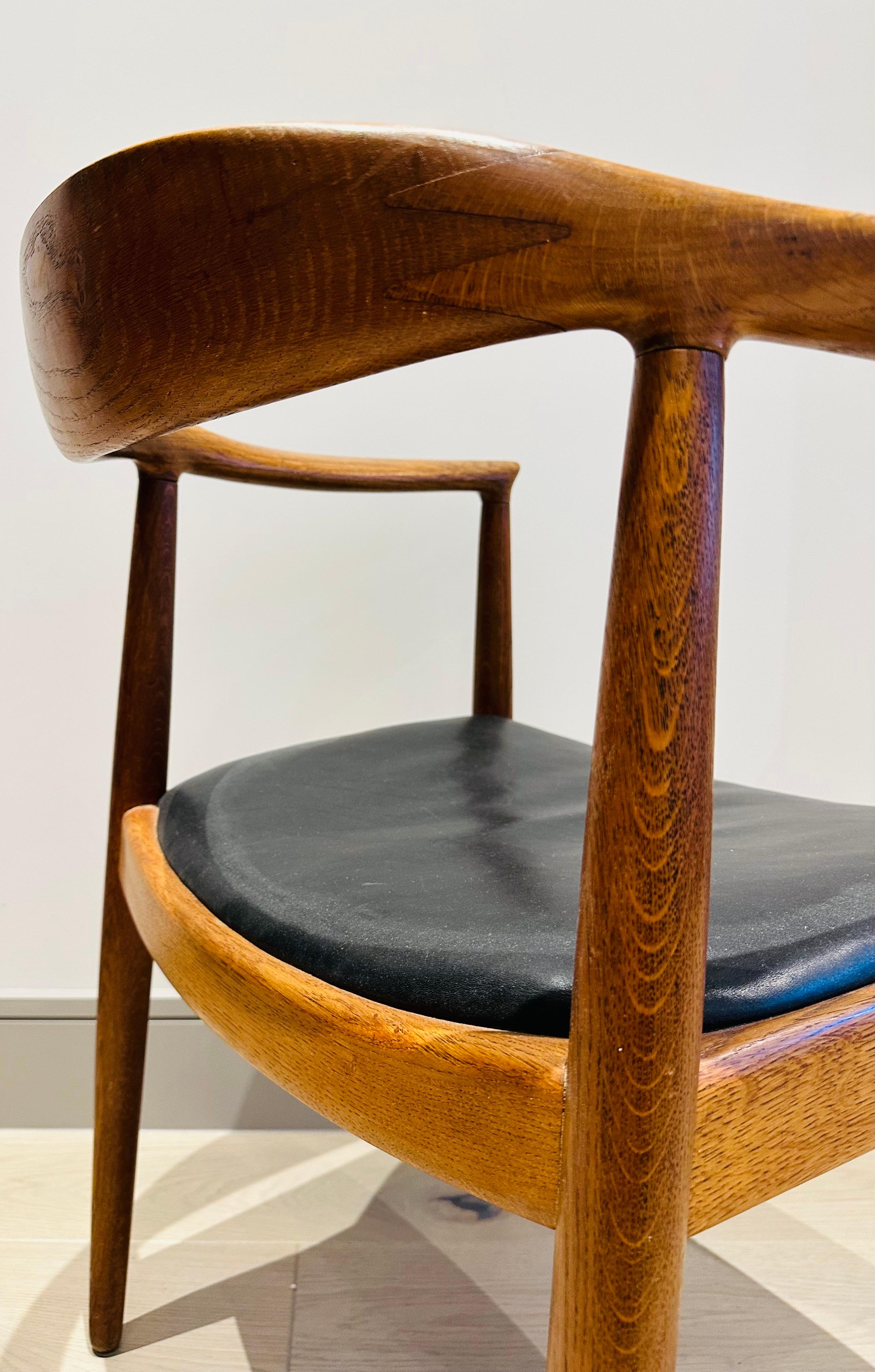 1950s Danish Hans J. Wegner for Johannes Hansen Oak Model 503 "The Chair" For Sale at 1stDibs