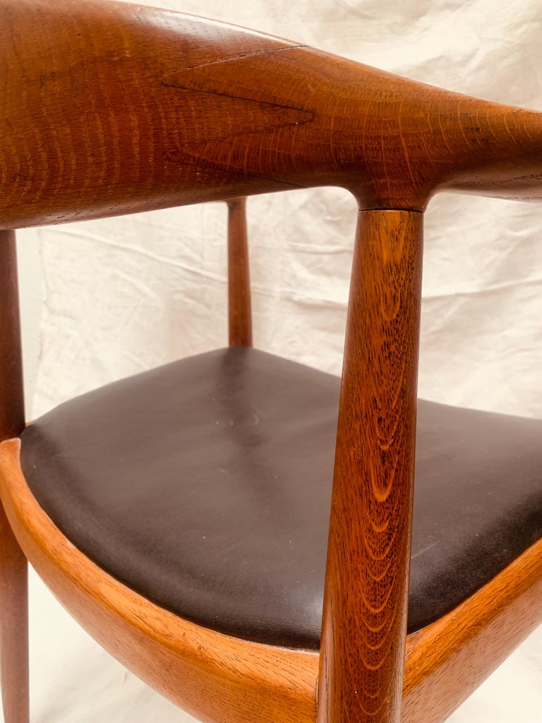 1950s Danish Hans J. Wegner for Johannes Hansen Oak Model 503 "The Chair" For Sale at 1stDibs