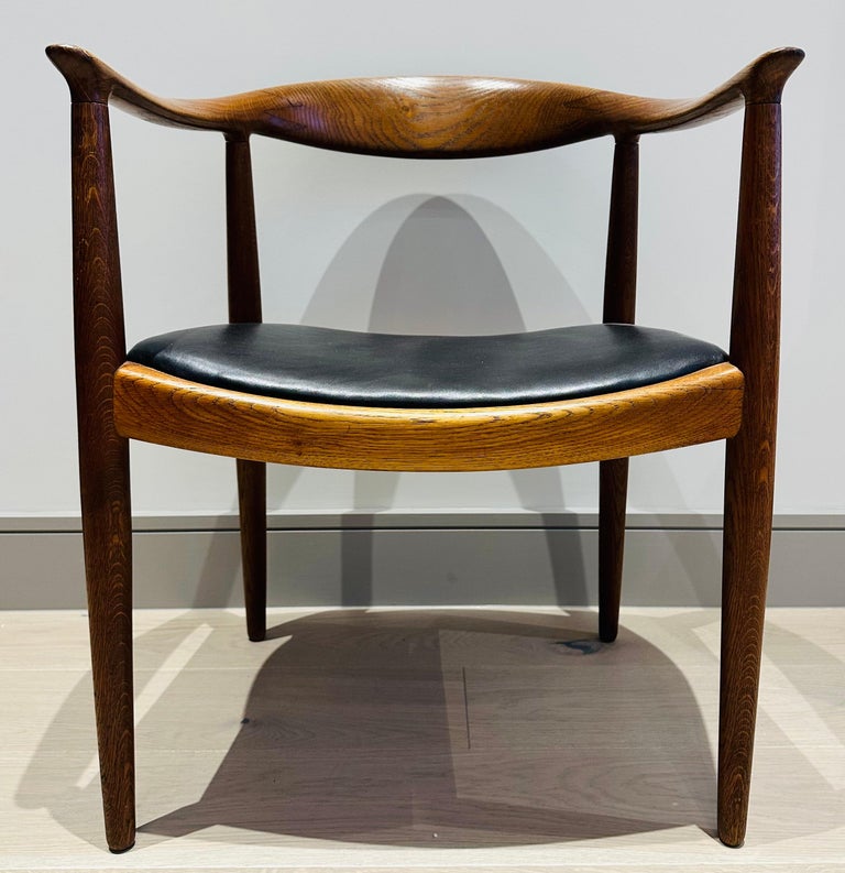 1950s Danish Hans J. Wegner for Johannes Hansen Oak Model 503 "The Chair" For Sale at 1stDibs