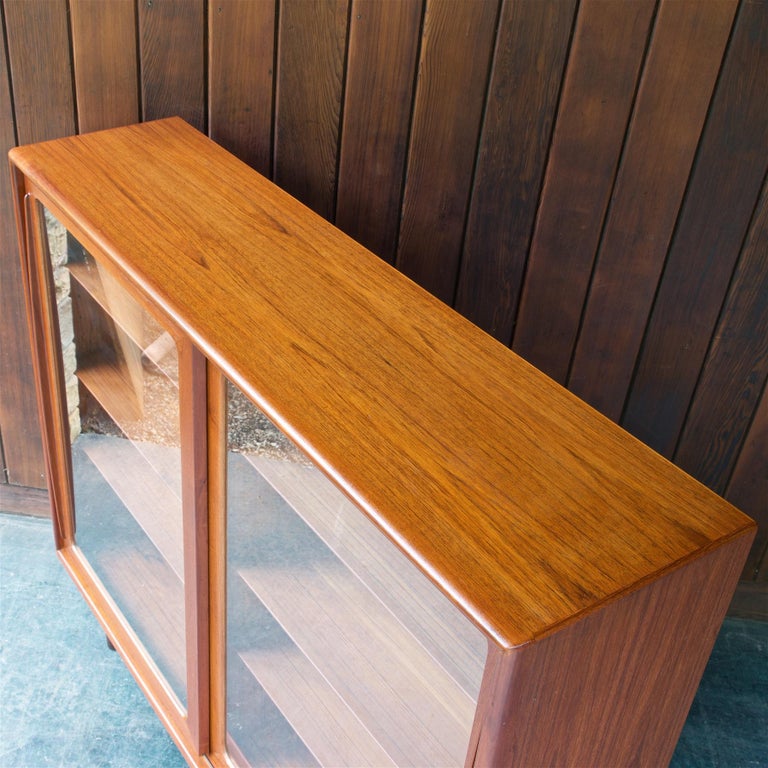 1950s Danish Teak China Display Cabinet Case Extra Large Mid-Century ...