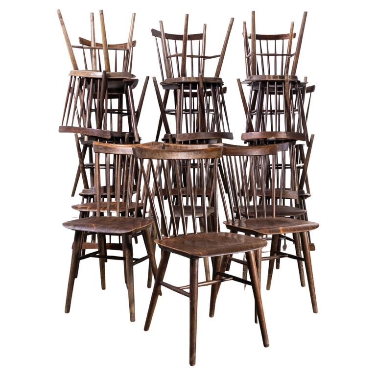 1950's Dark Walnut Stickback Chairs By Ton - Various Quantities ...