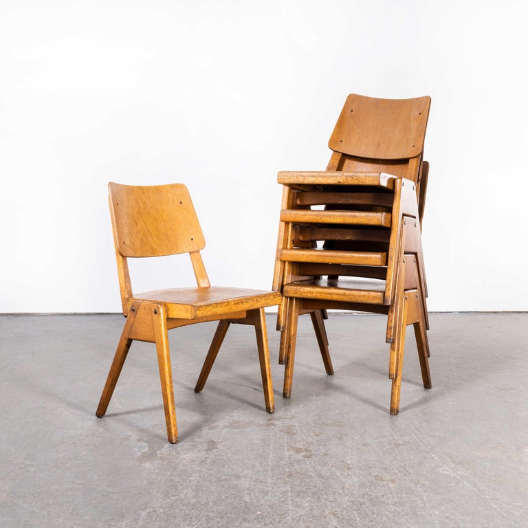 1950's Deep Back Casala Stacking Dining Chair, Set of Five at 1stDibs