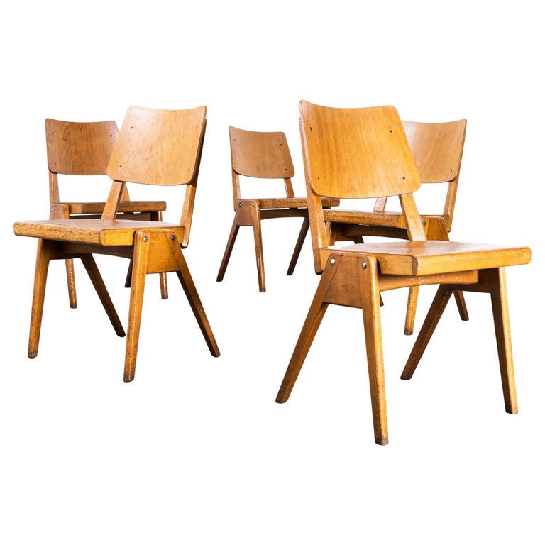 1950's Deep Back Casala Stacking Dining Chair, Set of Five at 1stDibs