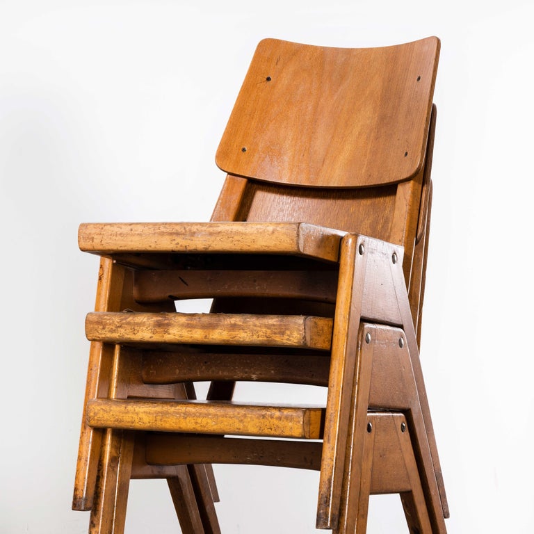 1950's Deep Back Casala Stacking Dining Chair, Set of Ten For Sale at ...