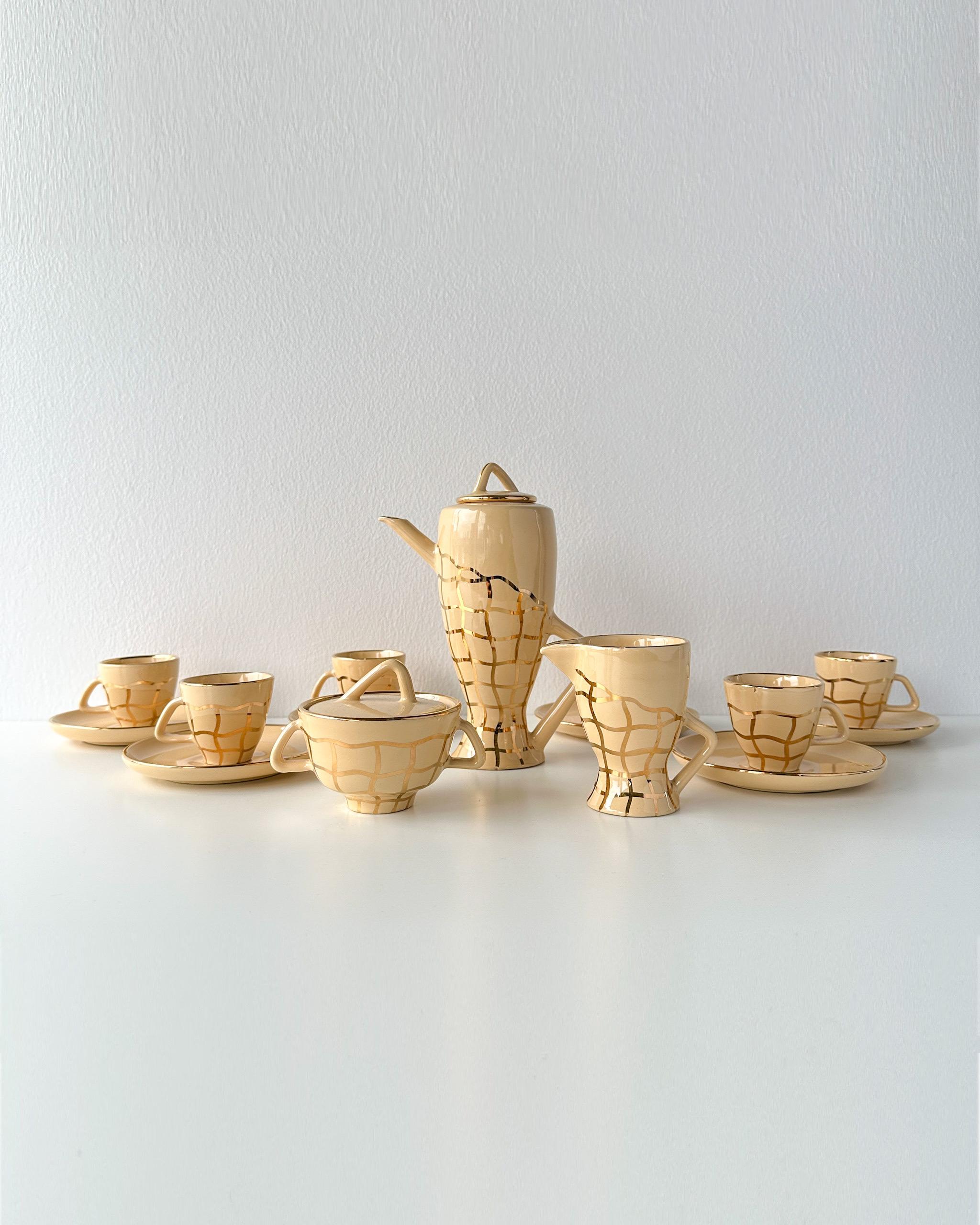 1950s Domenico Pucci Umbertide Italian Ceramic Espresso Coffee Set For ...