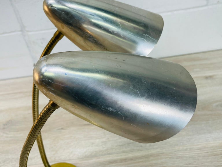 1950s Double Gooseneck Desk Lamp For Sale at 1stDibs