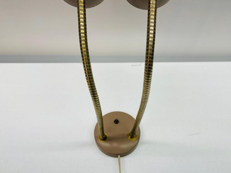 1950s Double Gooseneck Table Lamp For Sale at 1stDibs