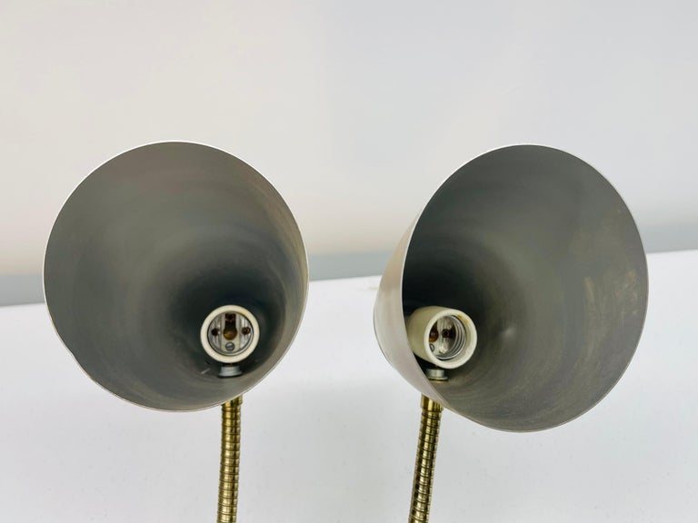 1950s Double Gooseneck Table Lamp For Sale at 1stDibs