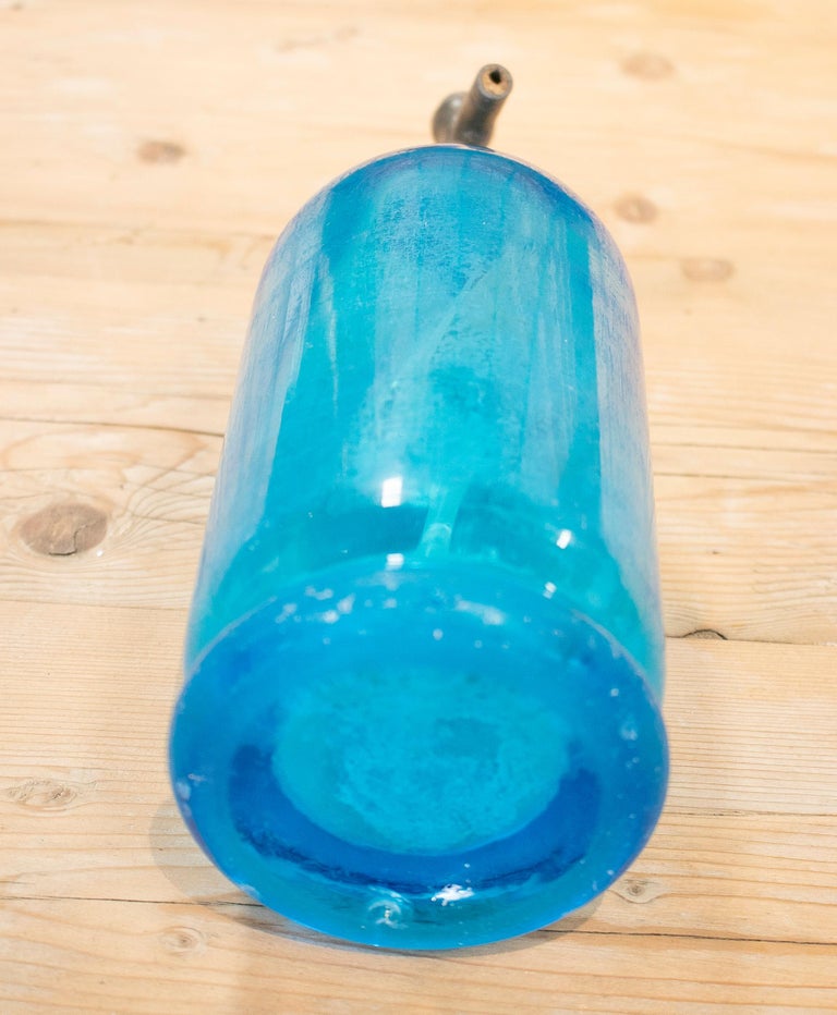 1950s Dutch Blue Glass Soda Siphon w/ "Amsterdam" Inscribed Metal Tap ...