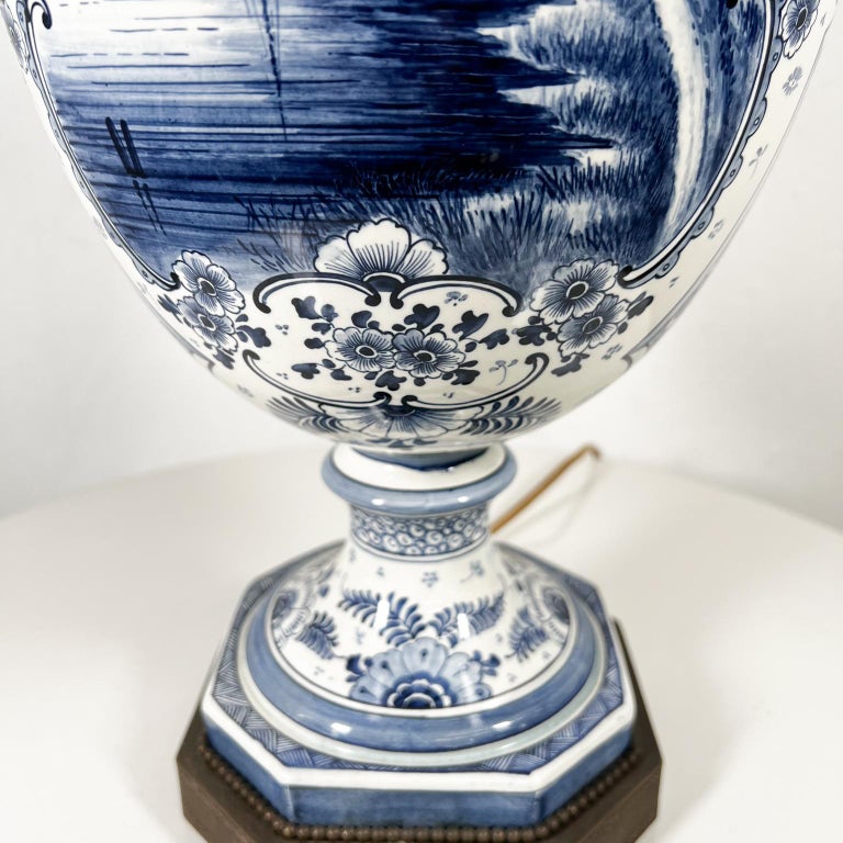 1950s Dutch Ceramics Blue and White Fine Windmill Table Lamp For Sale ...