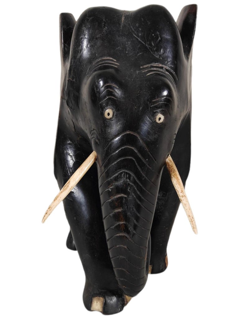 1950s Ebony Elephant, 20th Century For Sale at 1stDibs