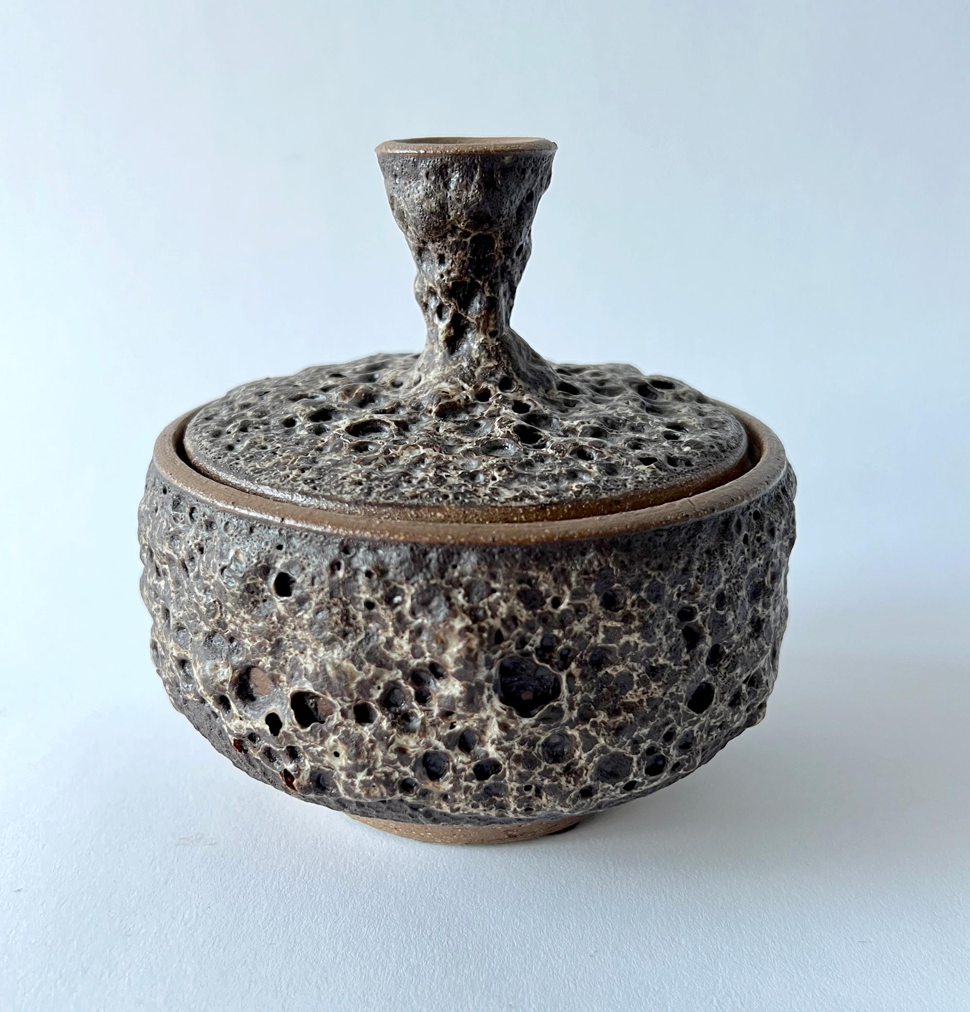 1950s Edna Arnow Chicago Modernist Studio Lava Glazed Lidded Vessel at ...