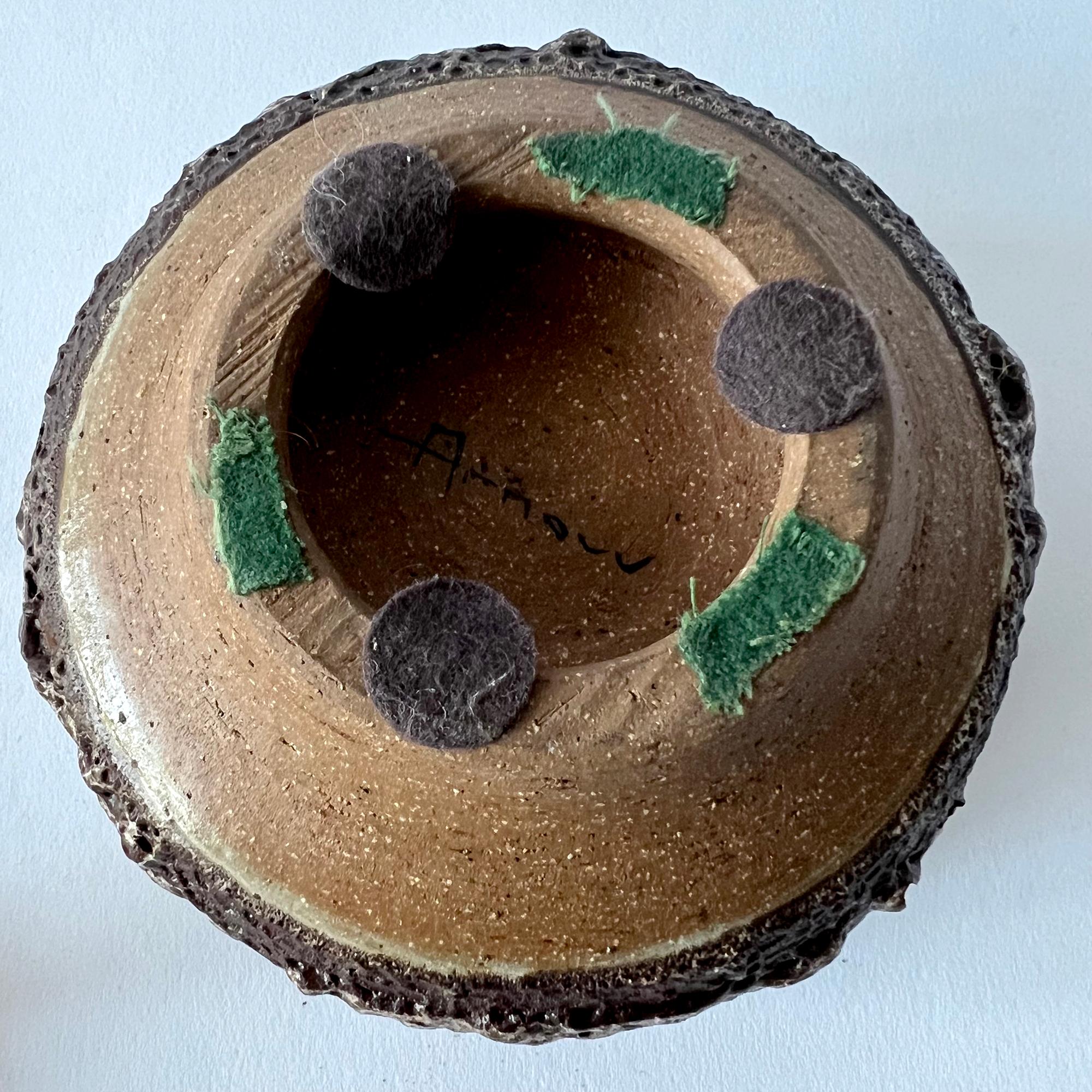 1950s Edna Arnow Chicago Modernist Studio Lava Glazed Lidded Vessel at ...